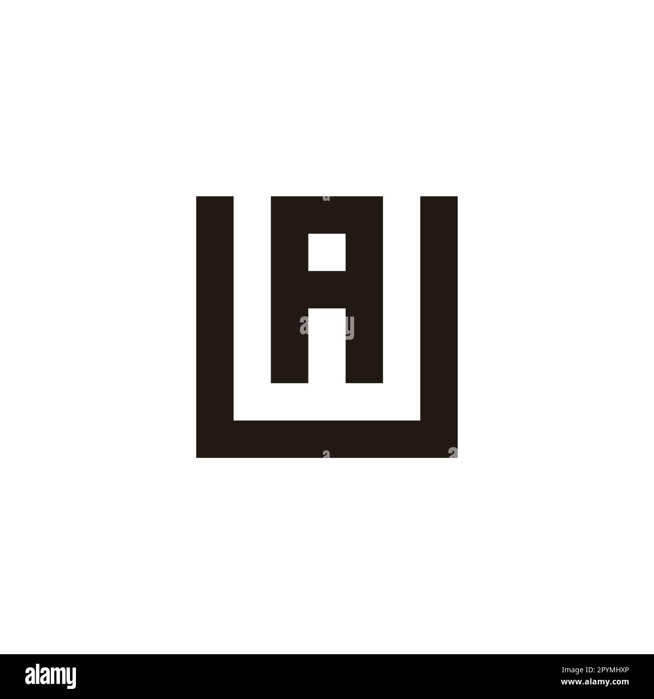 Letter U and A, square geometric symbol simple logo vector Stock Vector ...