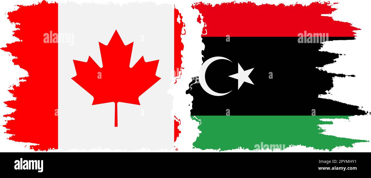 Libya and Canada grunge flags connection, vector Stock Vector Image ...