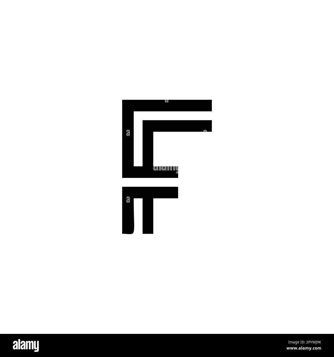 Letter F lines, square geometric symbol simple logo vector Stock Vector ...
