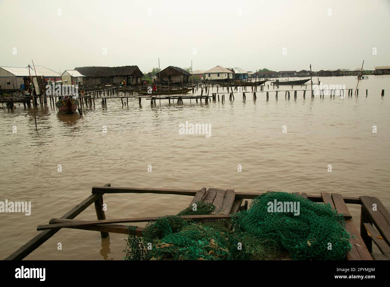 Ondo State, Nigeria - May 2nd, 2023 - Abereke buildings were destroyed ...