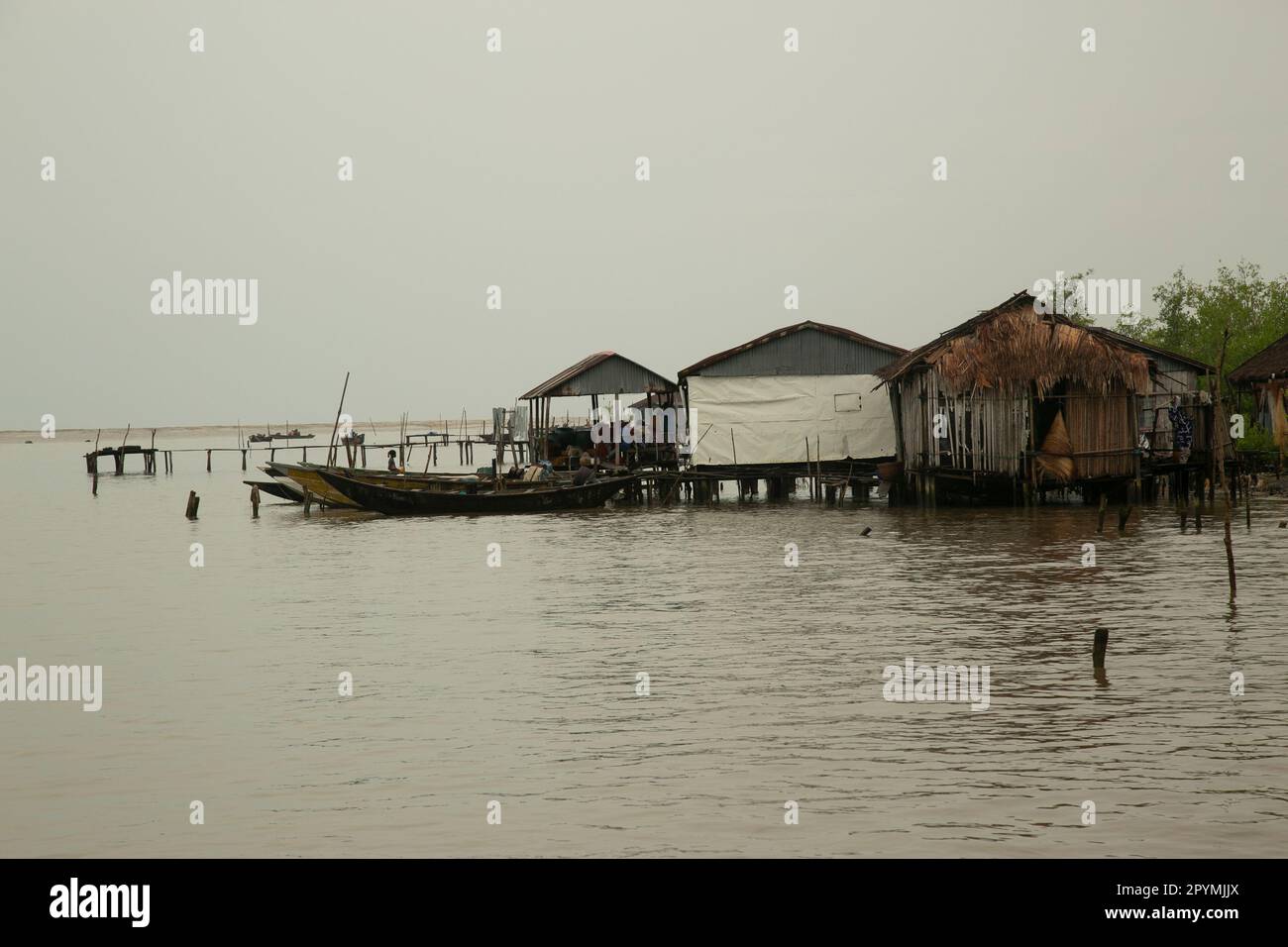 Ondo State, Nigeria - May 2nd, 2023 - Fishermen buildings in Abereke ...