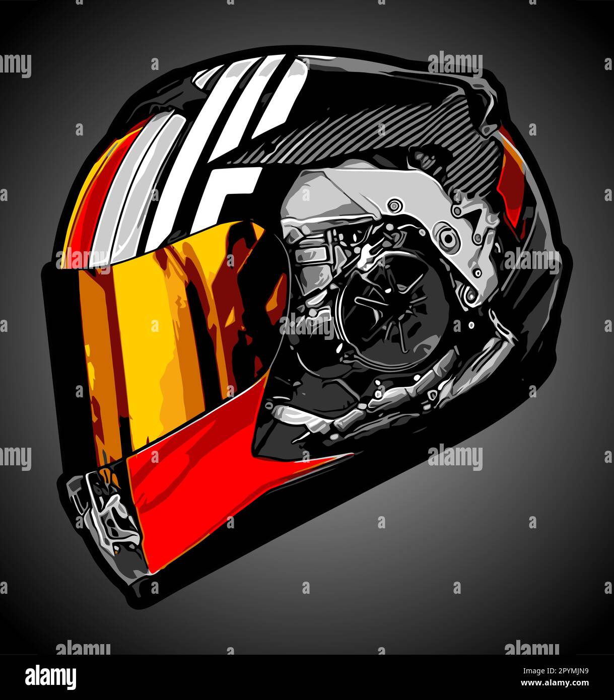 Vintage motorcycle helmet leather Stock Vector Images - Alamy