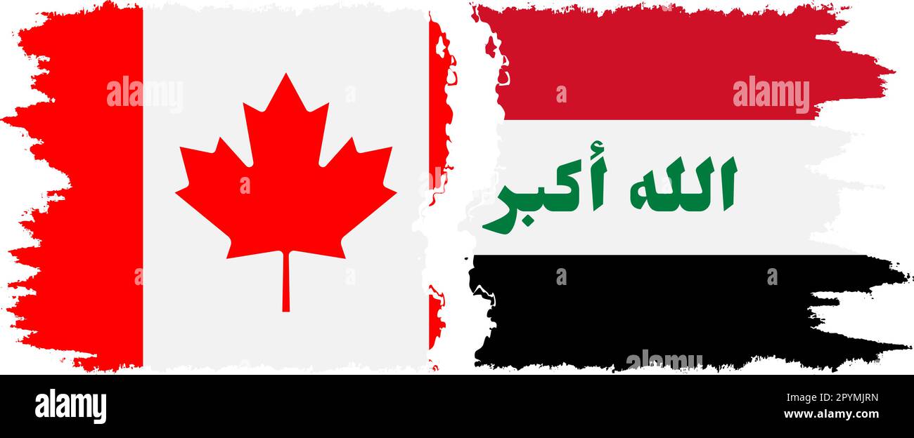 Iraq and Canada grunge flags connection, vector Stock Vector Image ...