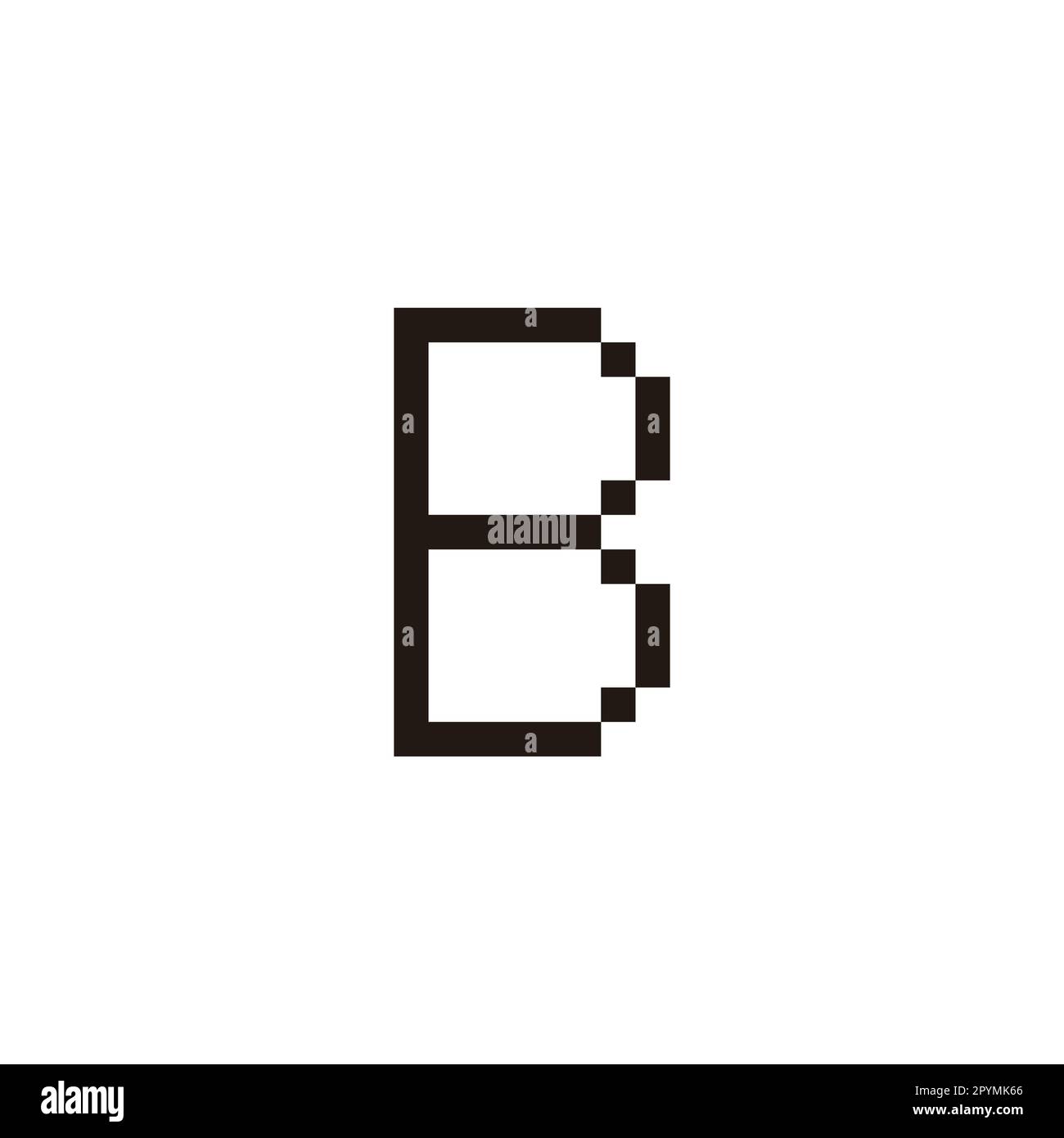 Letter B pixel geometric symbol simple logo vector Stock Vector Image ...
