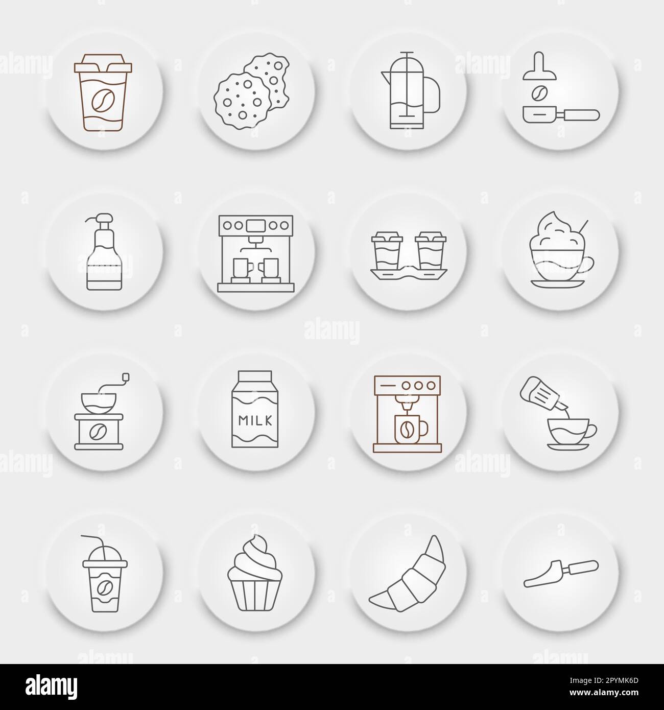 Coffee machine buttons Stock Vector Images - Alamy