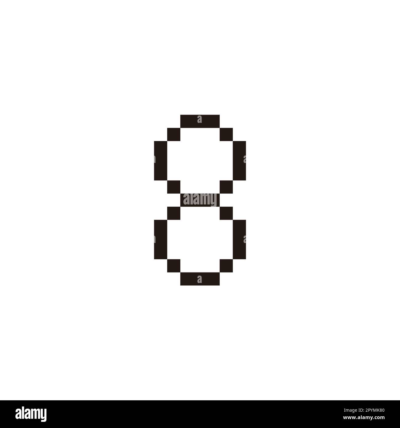 Letter 8 pixel geometric symbol simple logo vector Stock Vector Image ...