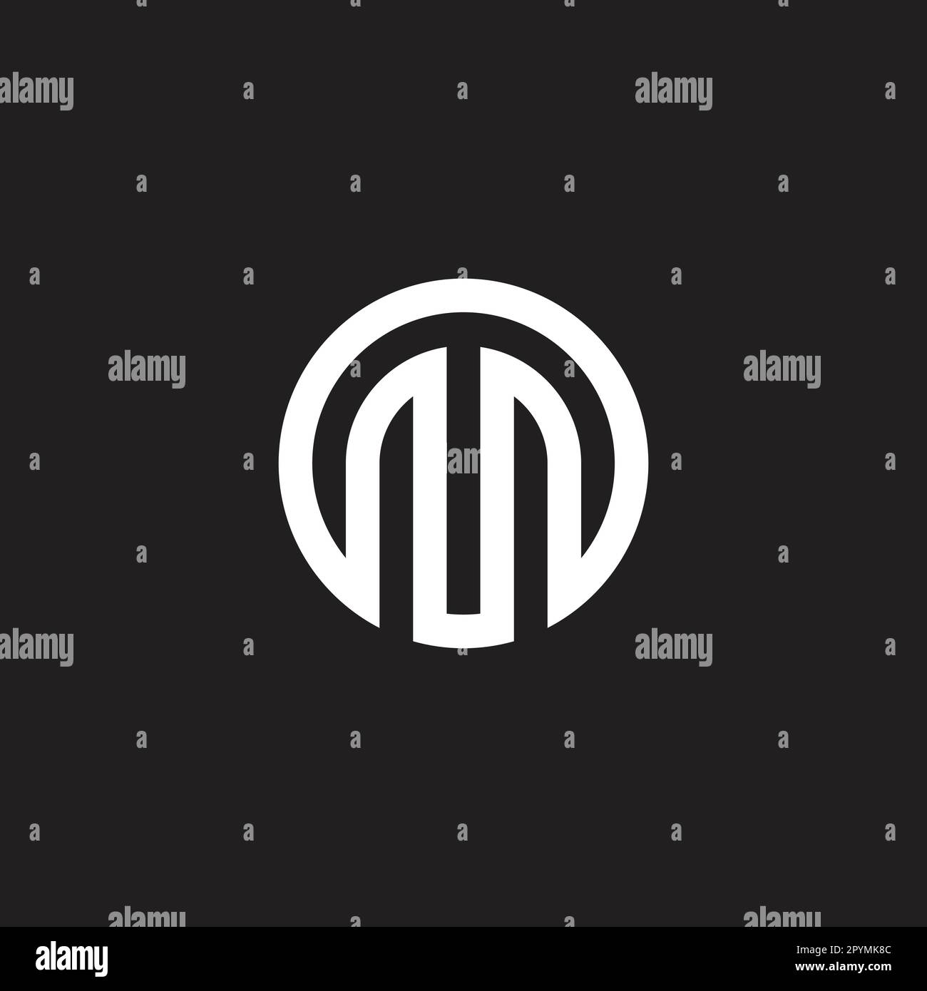 Letter M circle, radial geometric symbol simple logo vector Stock ...