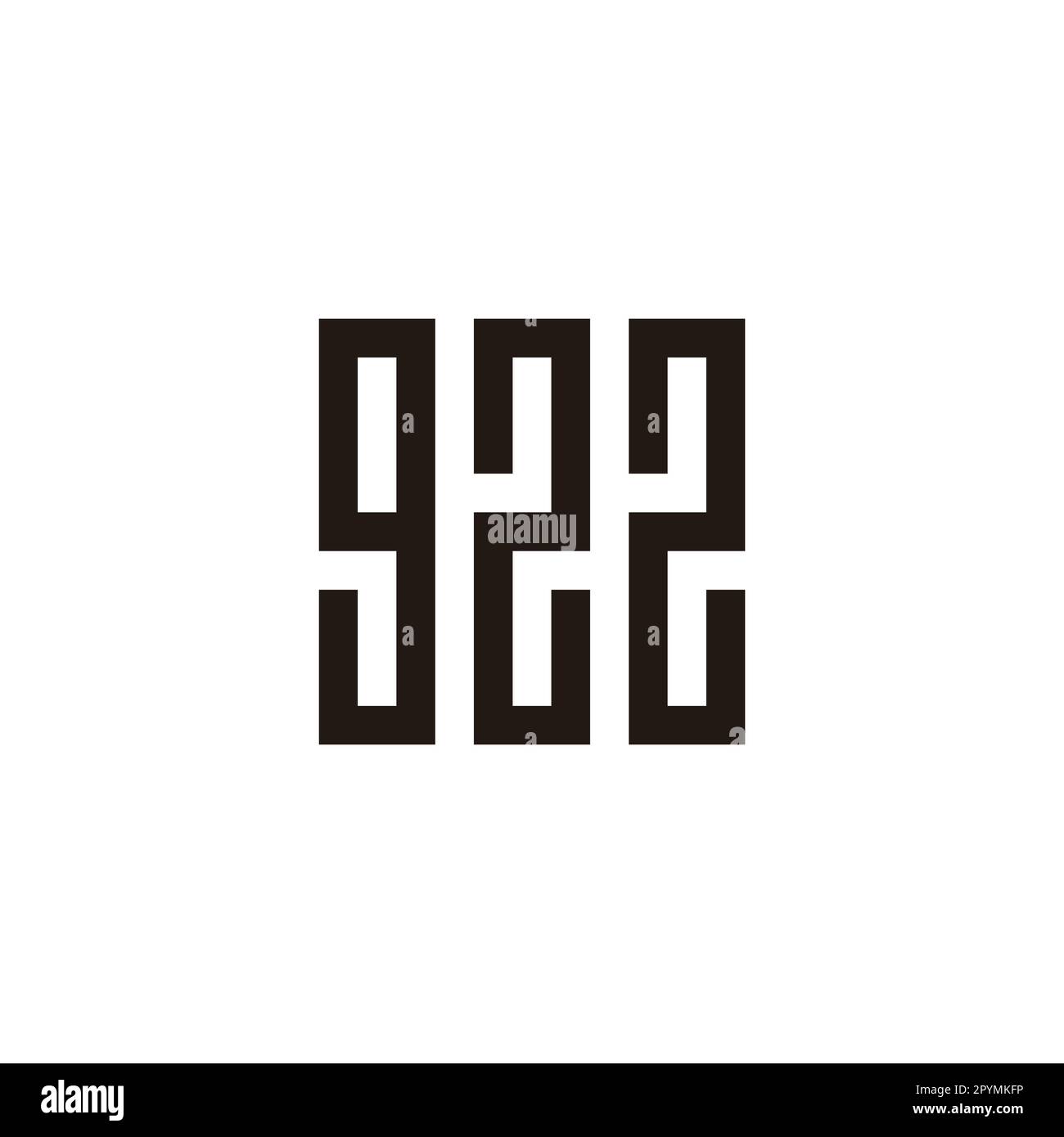 number 9, 2 and 2 square, rectangle geometric symbol simple logo vector ...