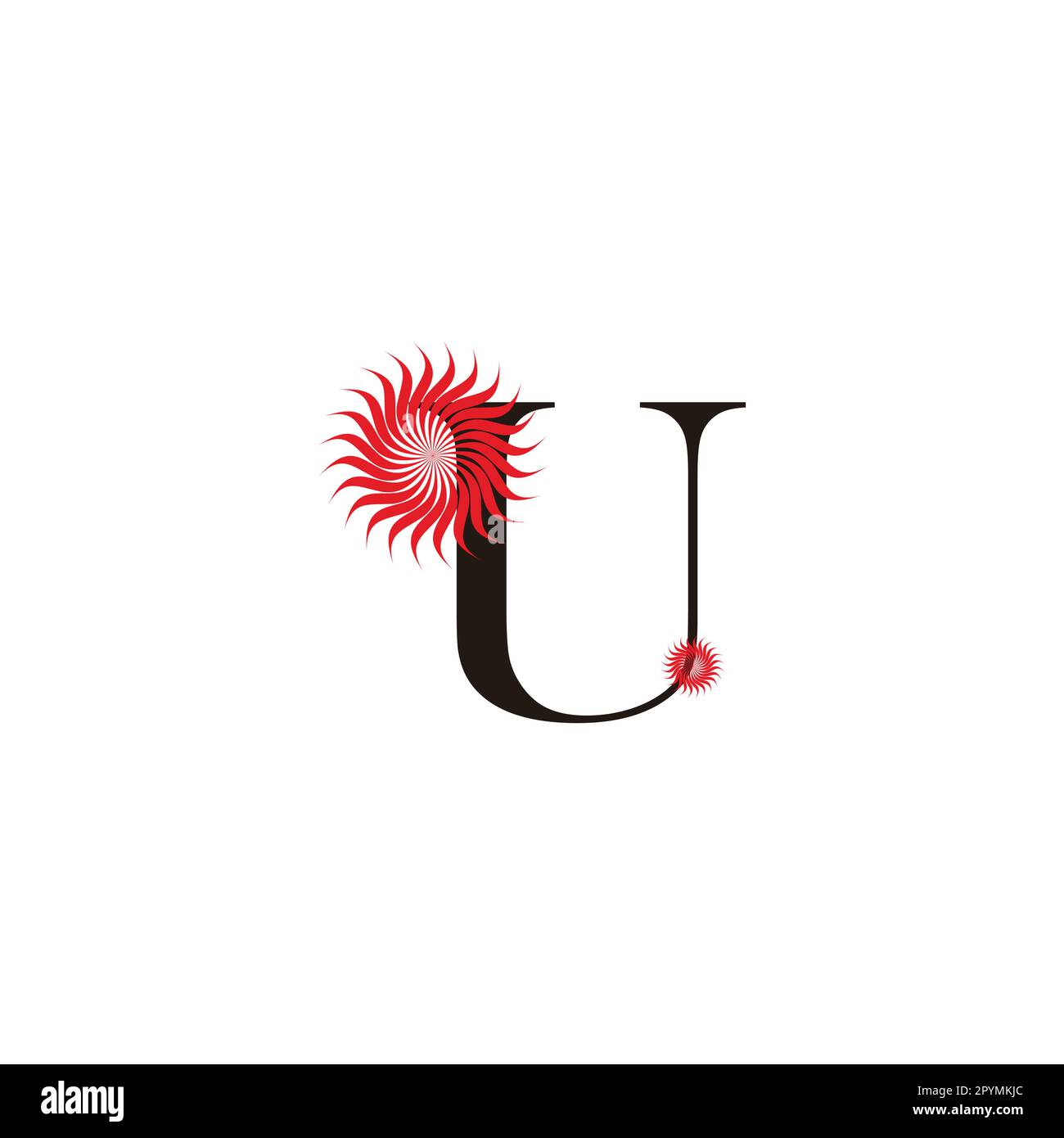 Letter U flowers geometric symbol simple logo vector Stock Vector Image ...