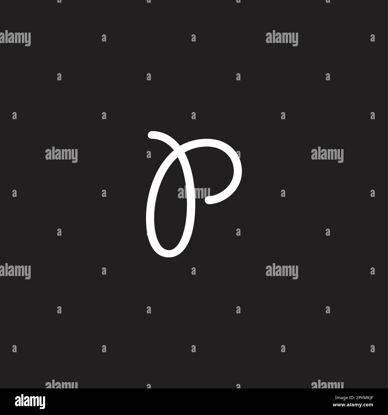 Letter P curve, round geometric symbol simple logo vector Stock Vector ...