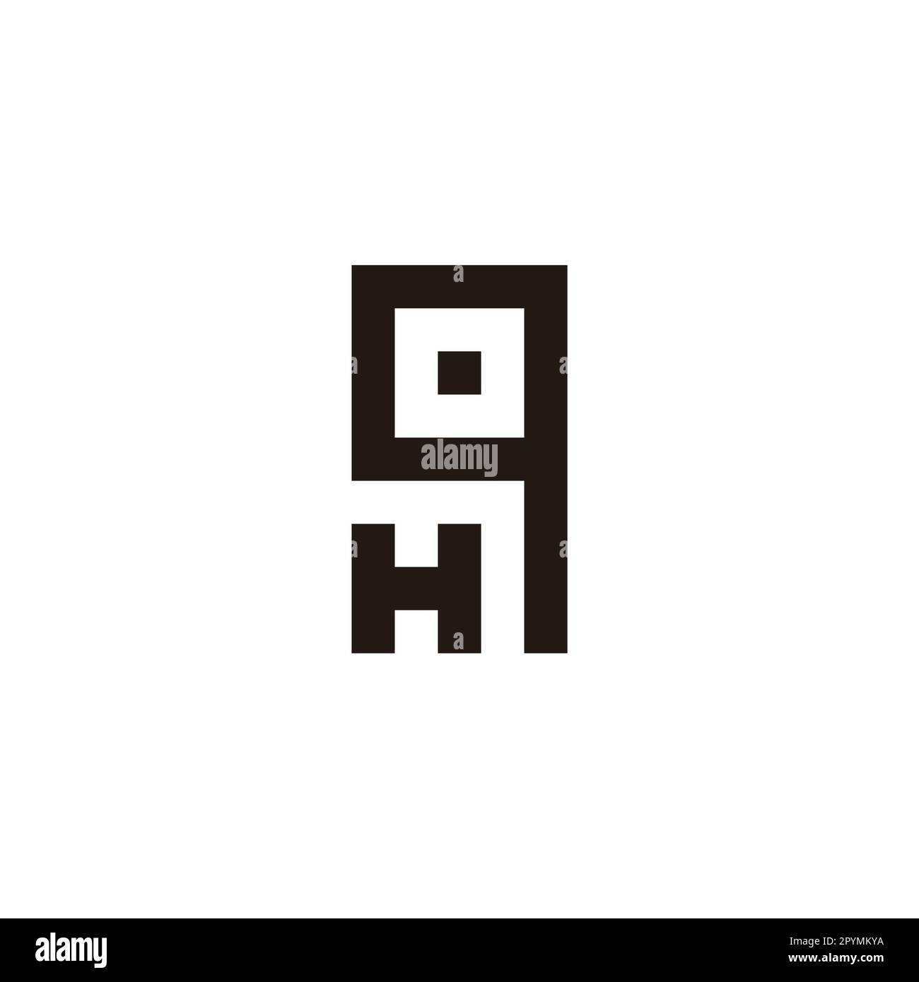 Letter h and q square, rectangle geometric symbol simple logo vector Stock Vector Image & Art ...