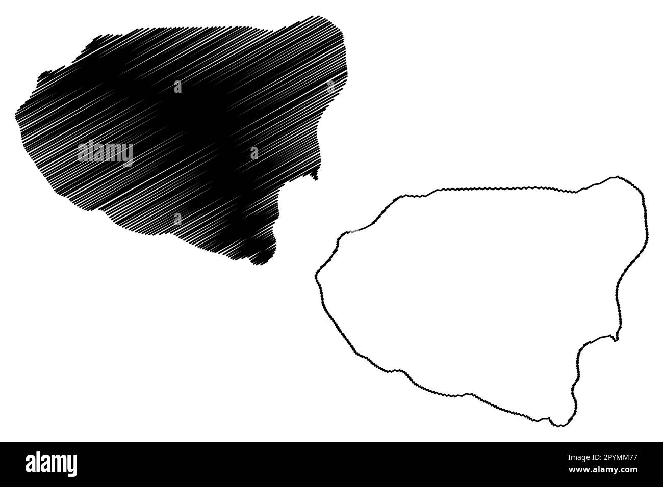 Lake Covadonga (Kingdom of Spain) map vector illustration, scribble ...