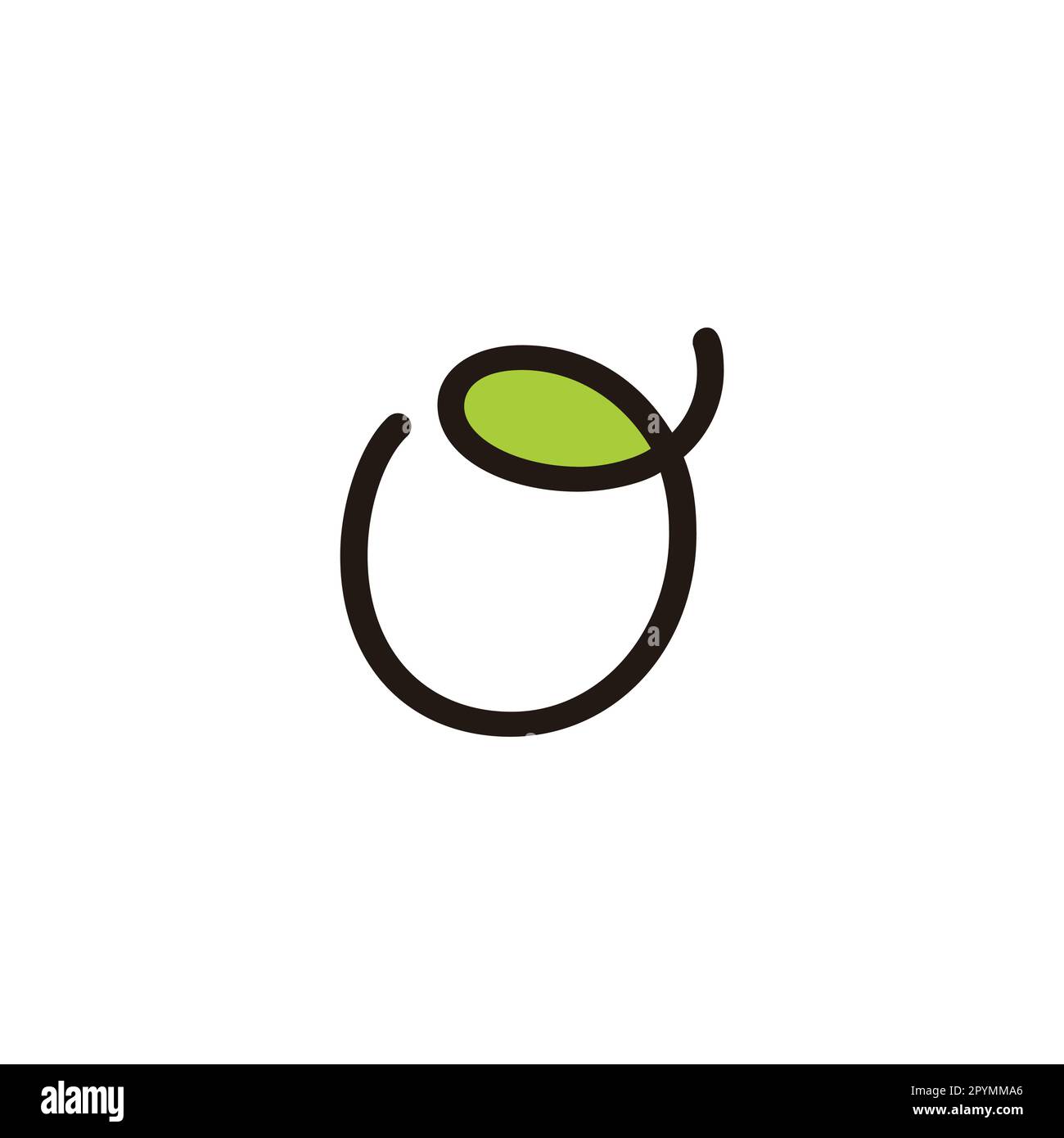 Letter O leaf, line geometric symbol simple logo vector Stock Vector ...