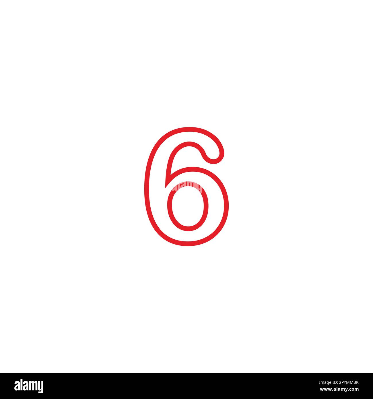 Number 6 linear 6 geometric symbol simple logo vector Stock Vector ...