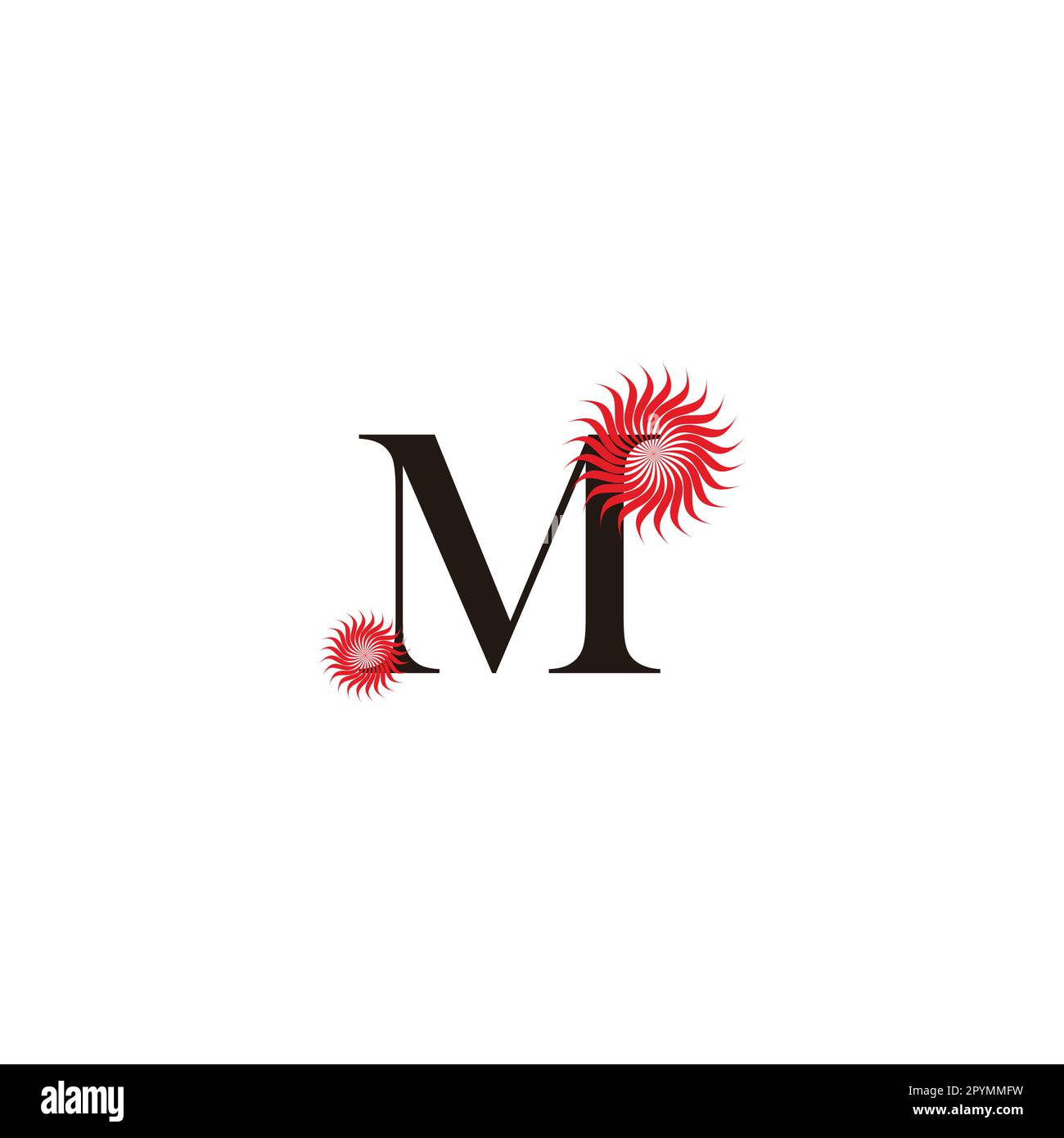 Letter M flowers geometric symbol simple logo vector Stock Vector Image ...