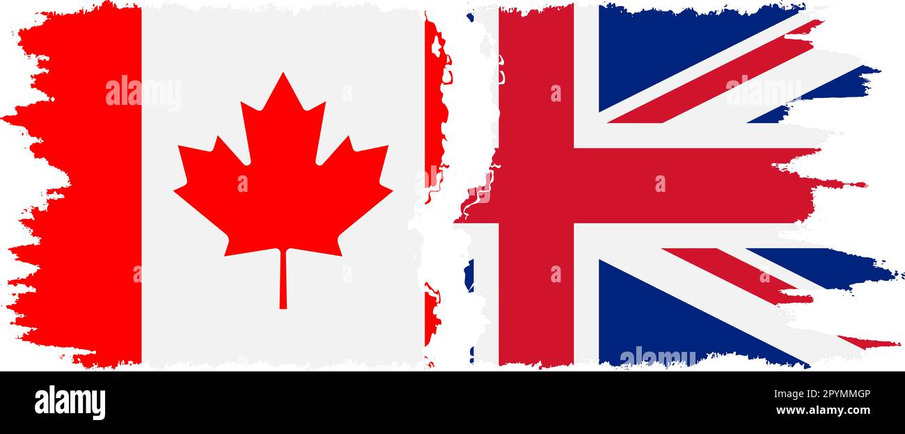 UK and Canada grunge flags connection, vector Stock Vector Image & Art ...