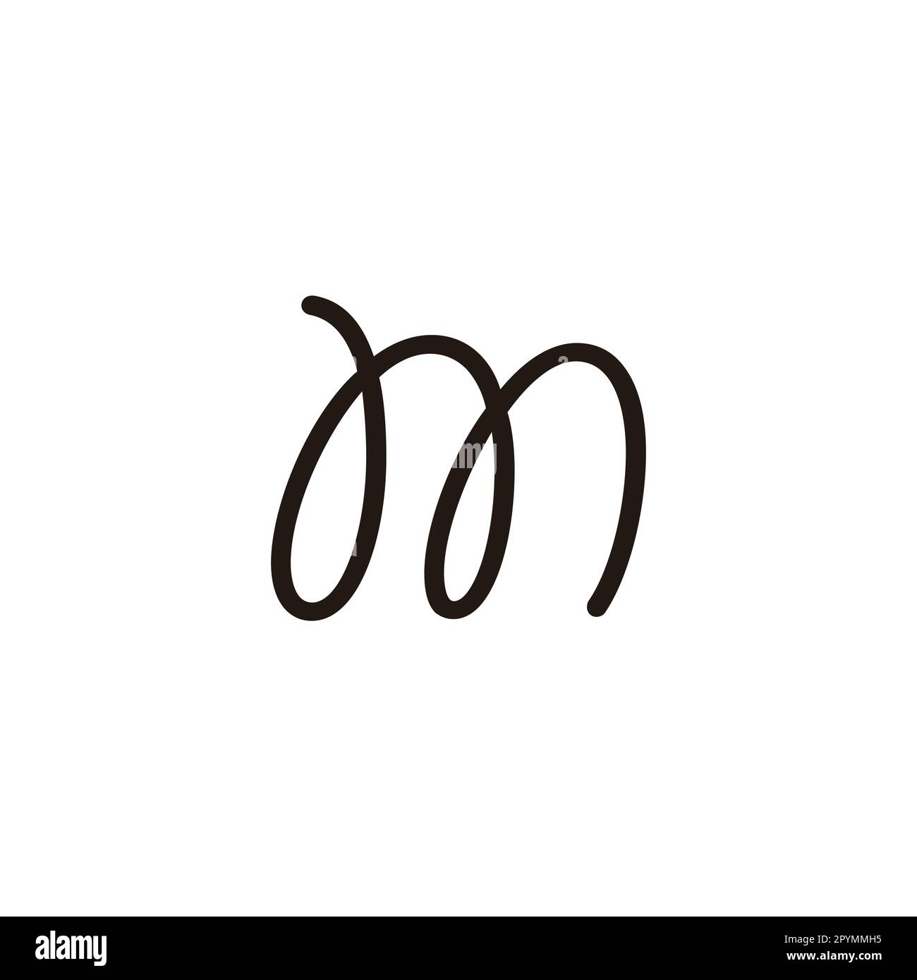 Letter m line, rounded geometric symbol simple logo vector Stock Vector ...