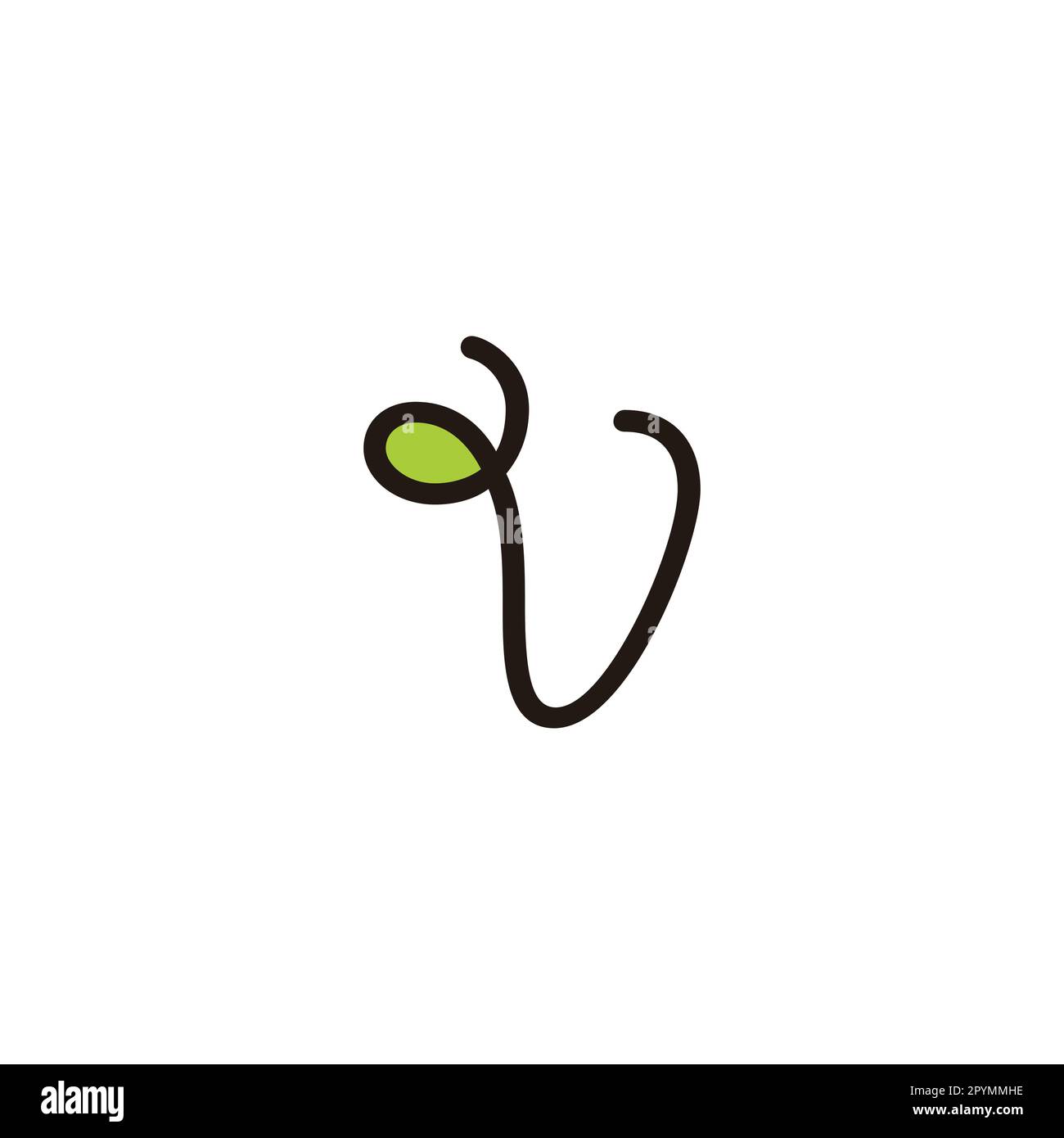 Letter V leaf, plant geometric symbol simple logo vector Stock Vector ...
