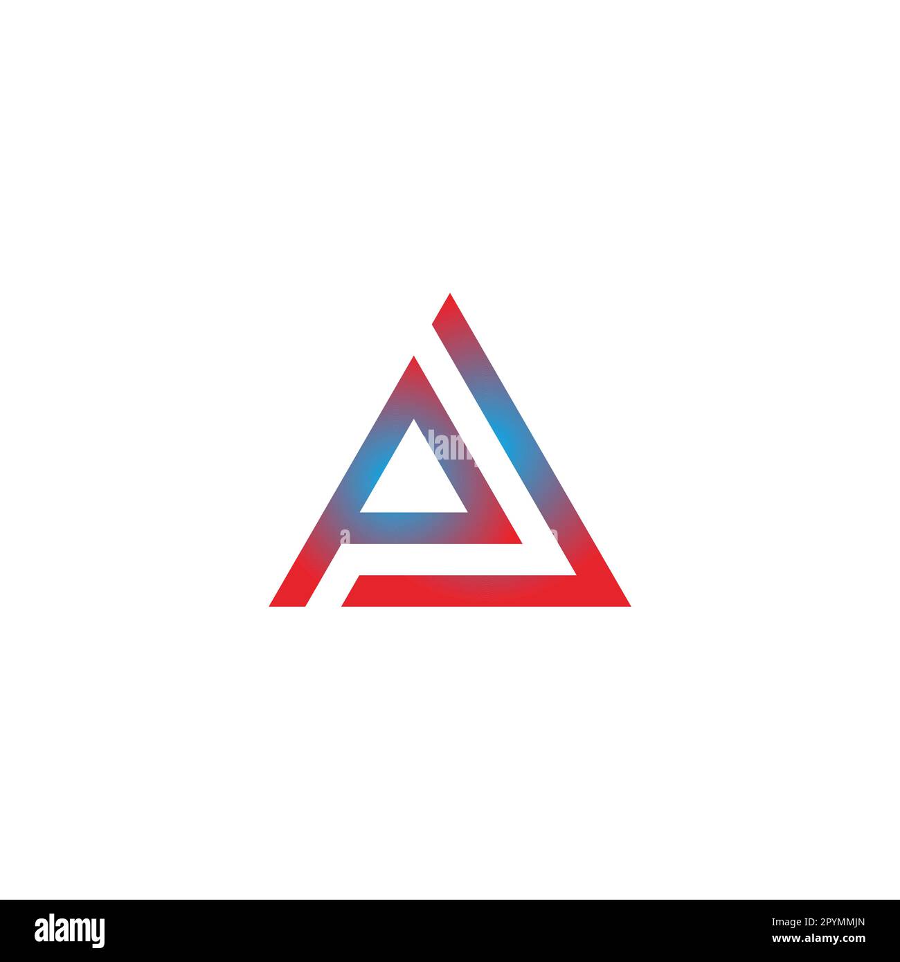 Letter P and j triangle geometric symbol simple logo vector Stock ...