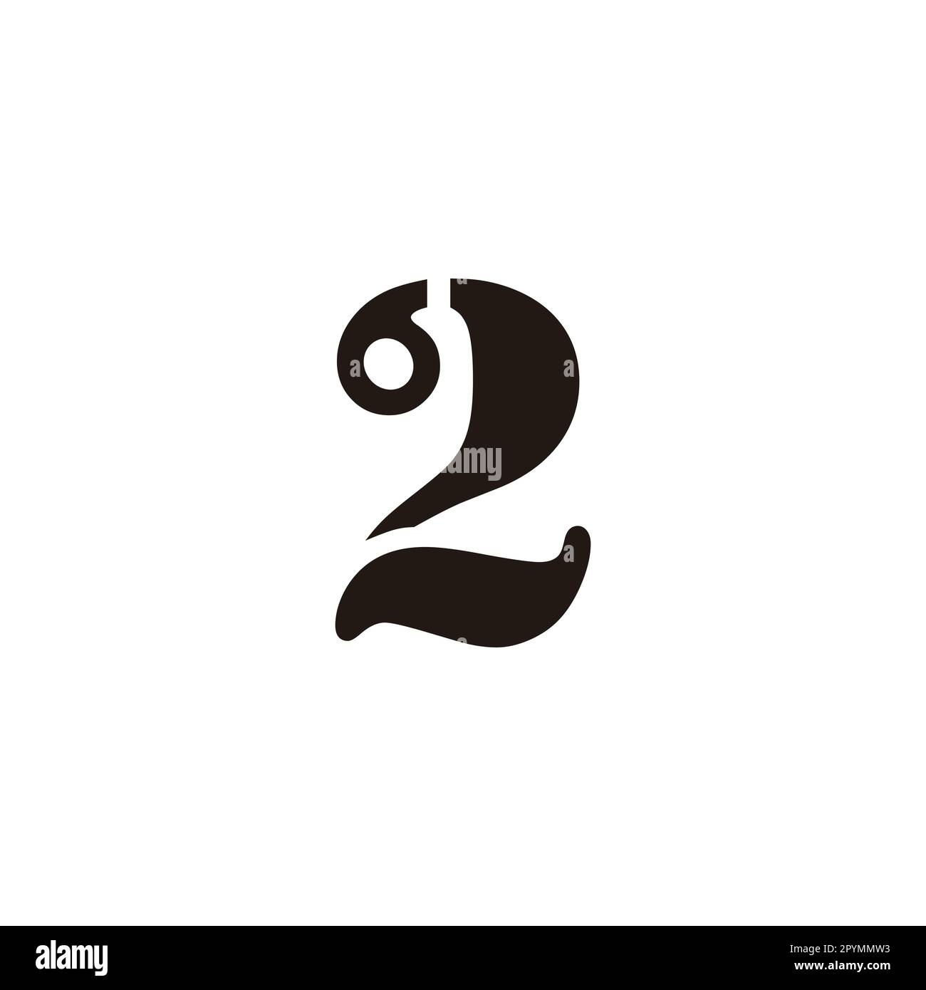 Number 2, and 6 geometric symbol simple logo vector Stock Vector Image ...