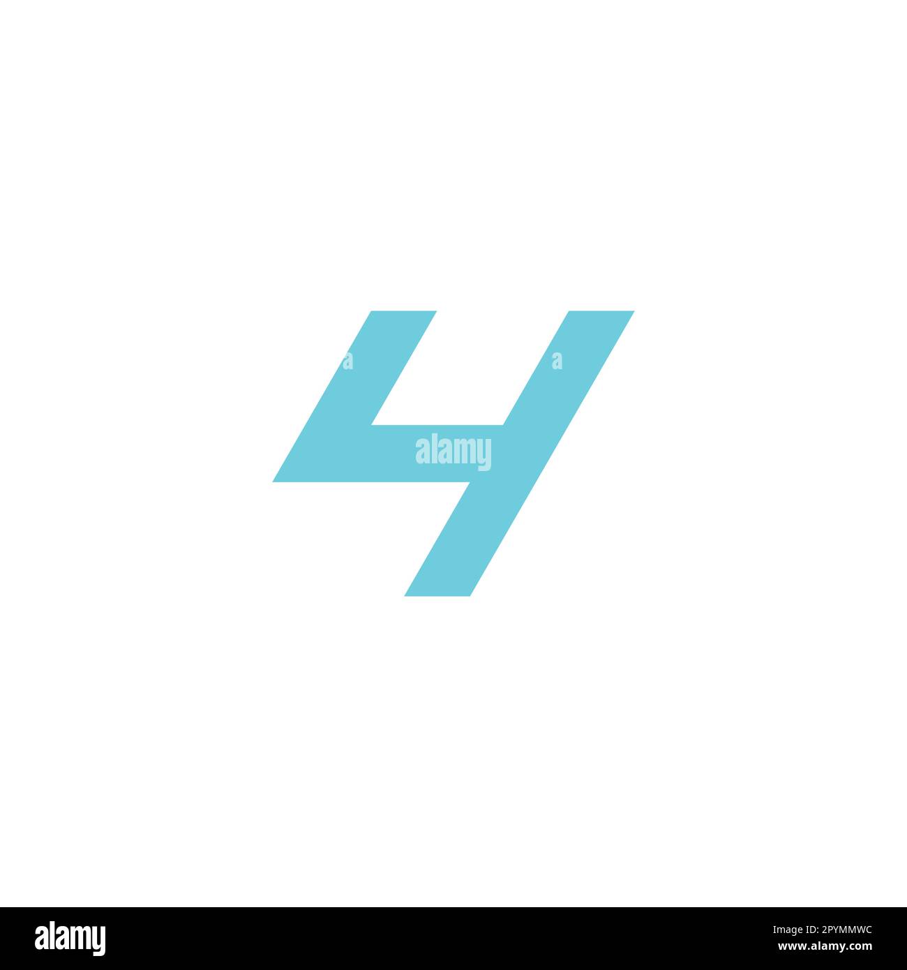 Number 4 blue, modern geometric symbol simple logo vector Stock Vector ...