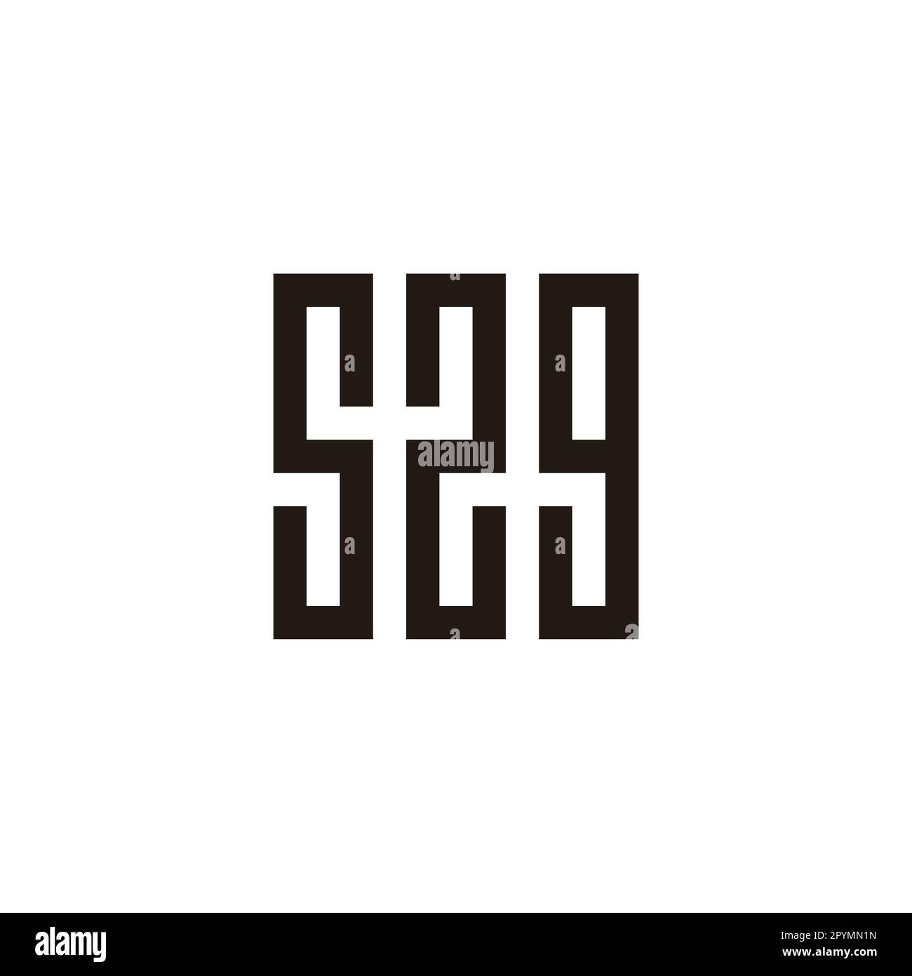 Number 5, 2 and 3 square, rectangles geometric symbol simple logo ...