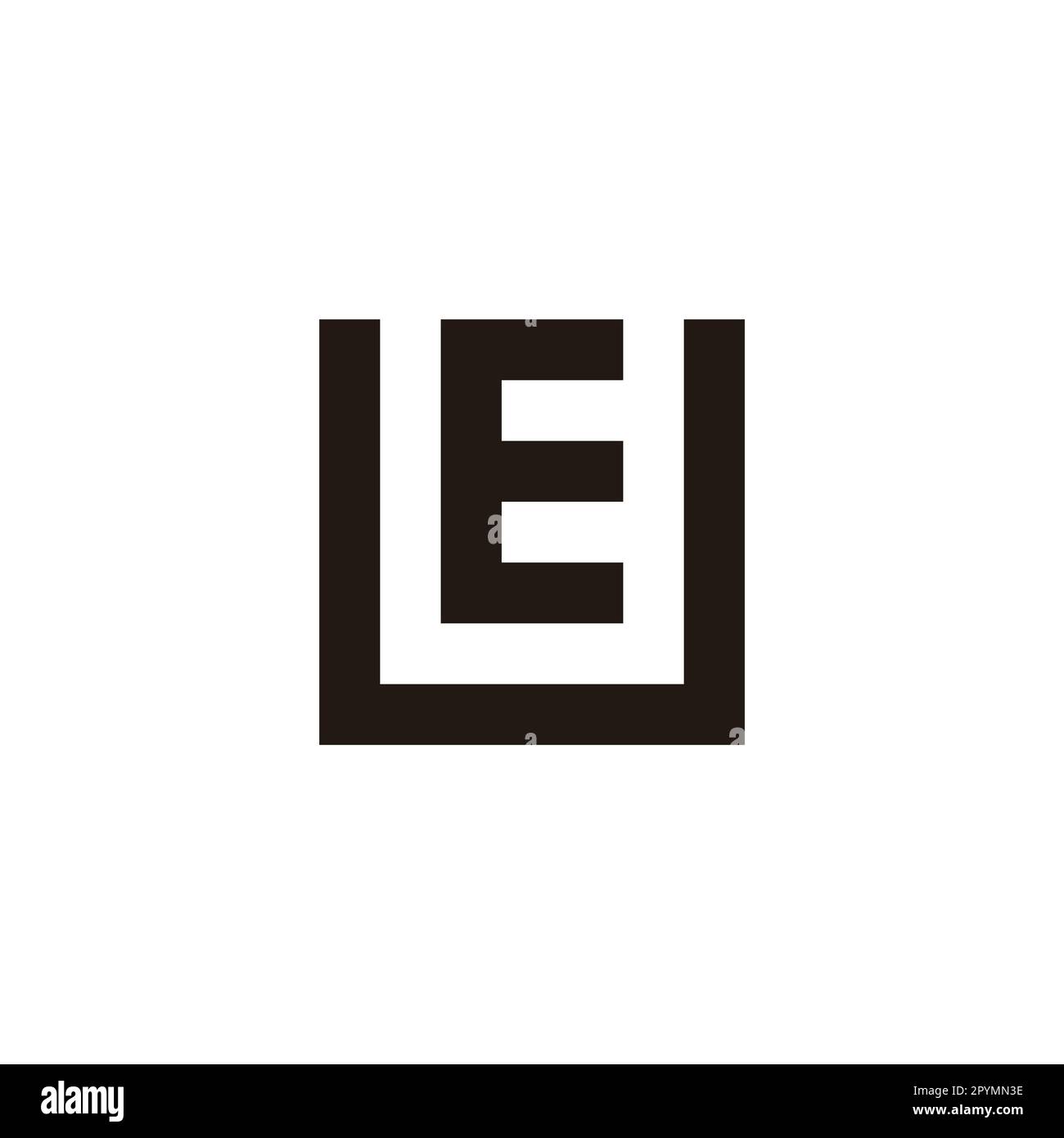 Letter E in U square geometric symbol simple logo vector Stock Vector ...