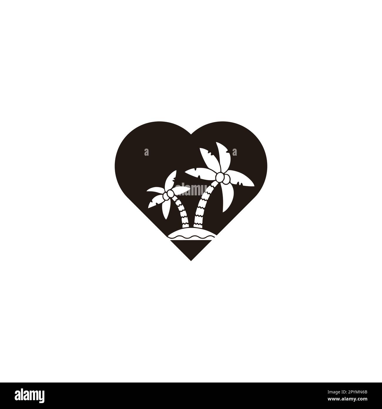 Heart, landscape geometric symbol simple logo vector Stock Vector Image ...