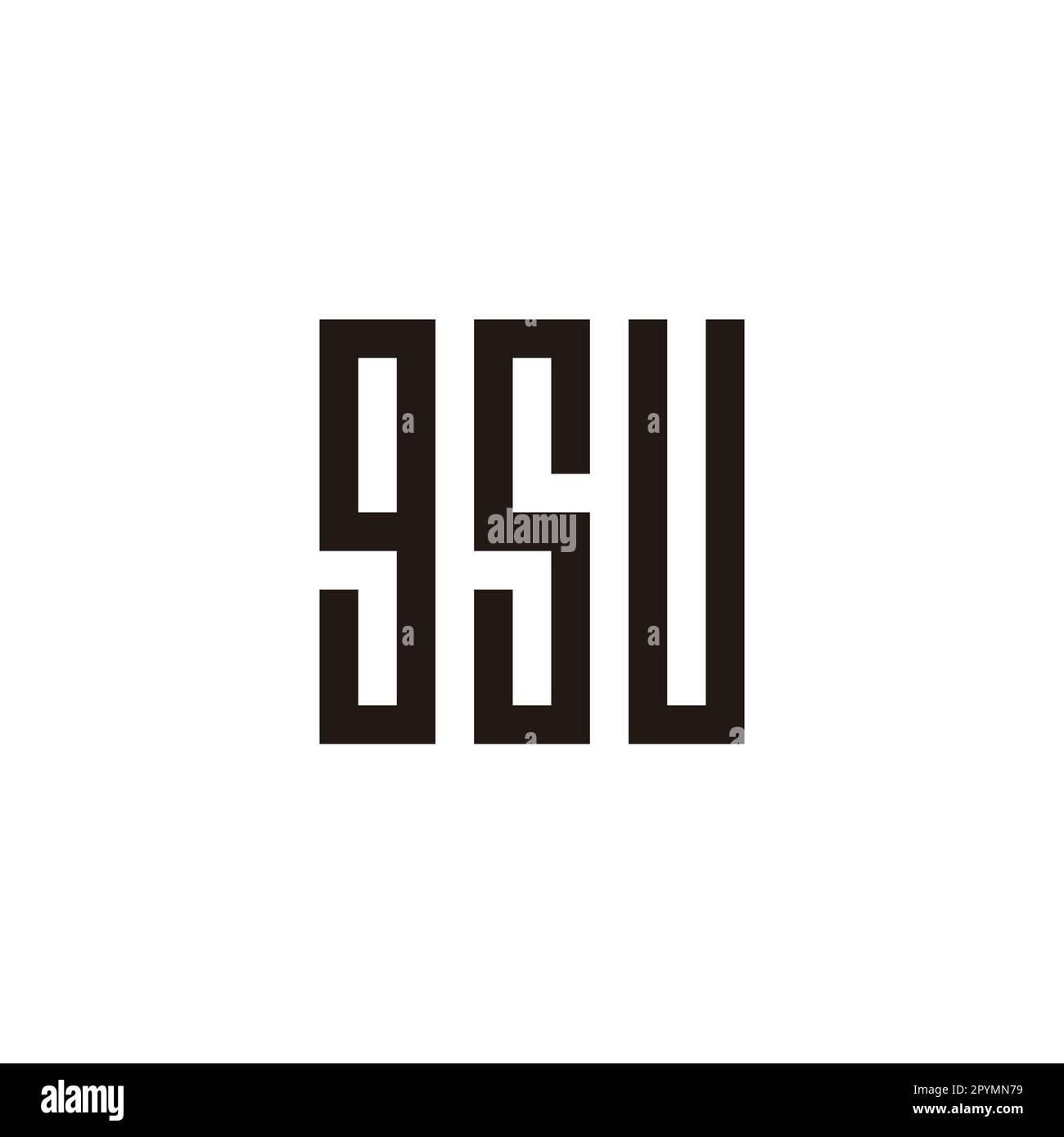 Letter g, s and u square, rectangle geometric symbol simple logo vector ...
