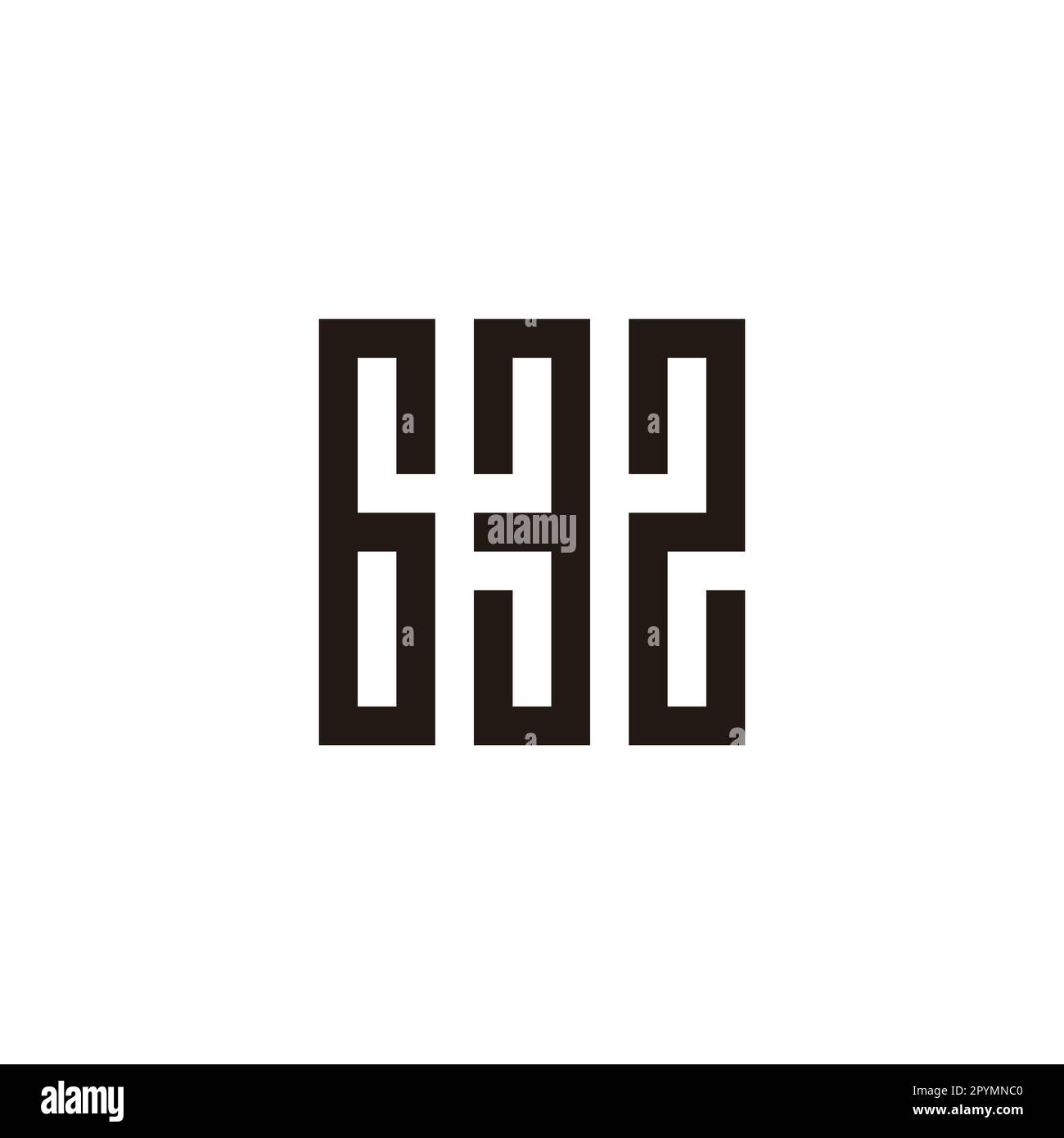 Number 6, 3 and 2 square, rectangles geometric symbol simple logo ...