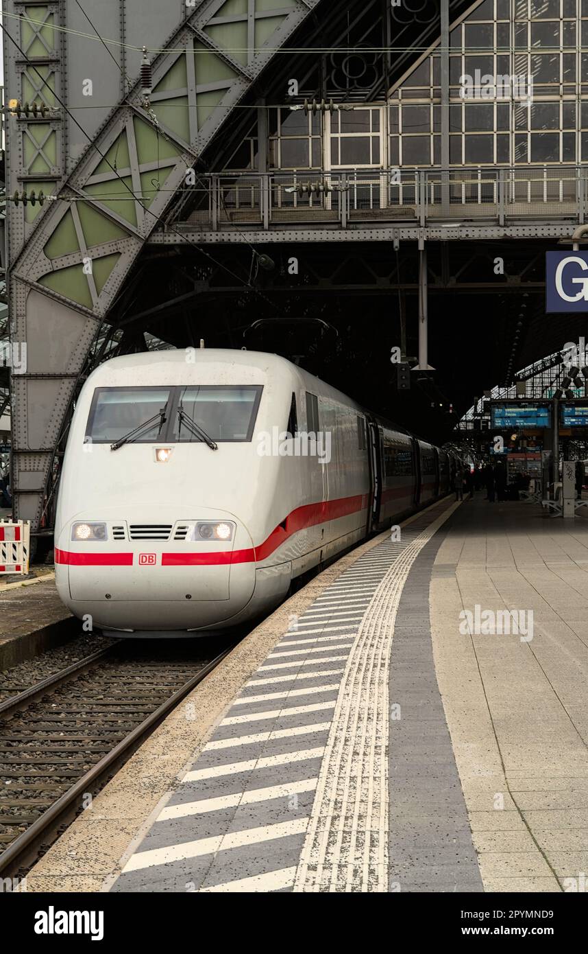 A high-speed German Inter-City-Express (ICE) passenger train is ...