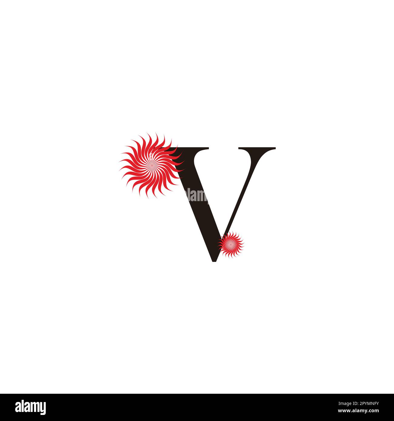 Letter V flowers geometric symbol simple logo vector Stock Vector Image ...