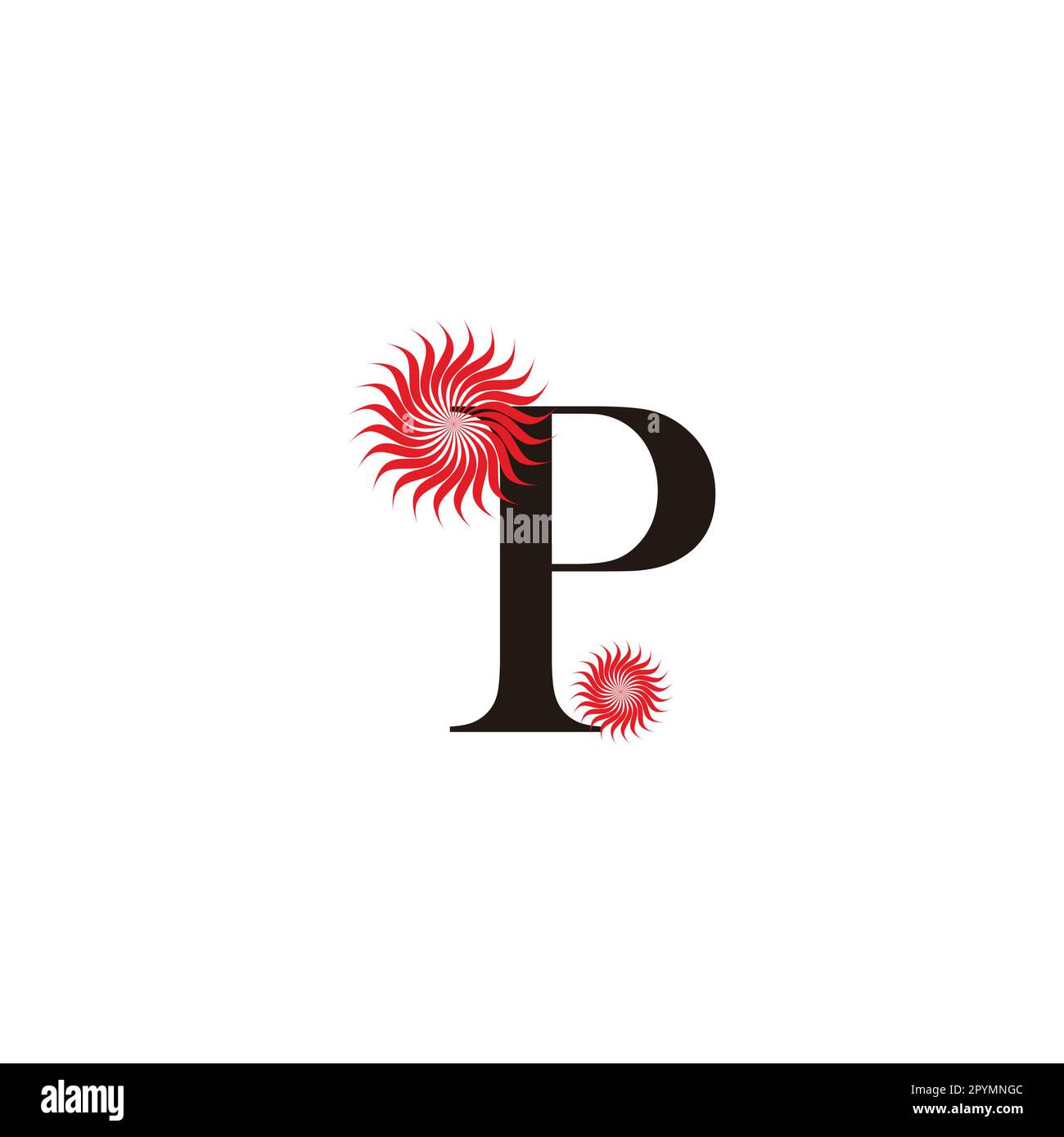Letter P flowers geometric symbol simple logo vector Stock Vector Image ...