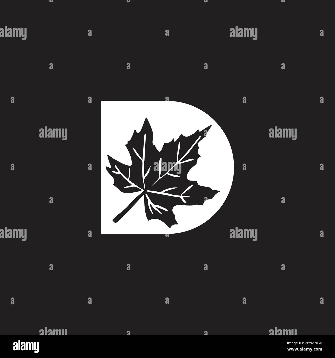 Letter D leaf, spring geometric symbol simple logo vector Stock Vector ...