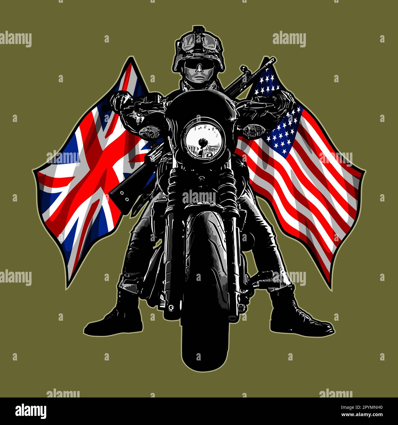 biker, motorcycle, vector, flag, motor, design, graphic, emblem ...