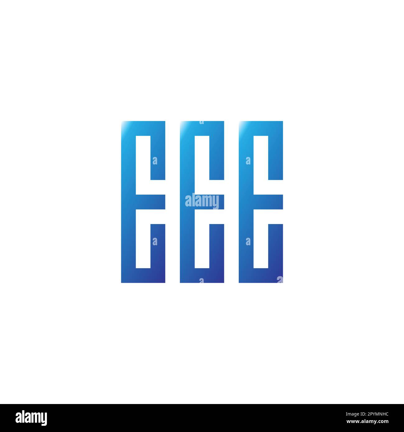 Three letter E, squares geometric symbol simple logo vector Stock ...