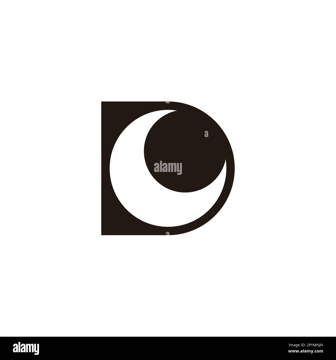 Letter D crescent moon geometric symbol simple logo vector Stock Vector ...