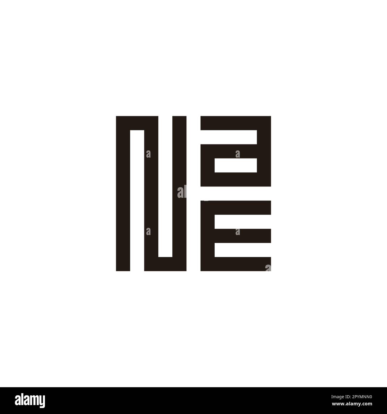Letter N, a and E square, rectangle geometric symbol simple logo vector ...