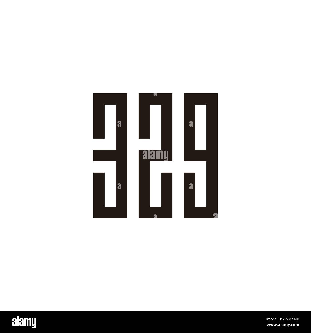 Number 3, 2 and 9 square geometric symbol simple logo vector Stock ...