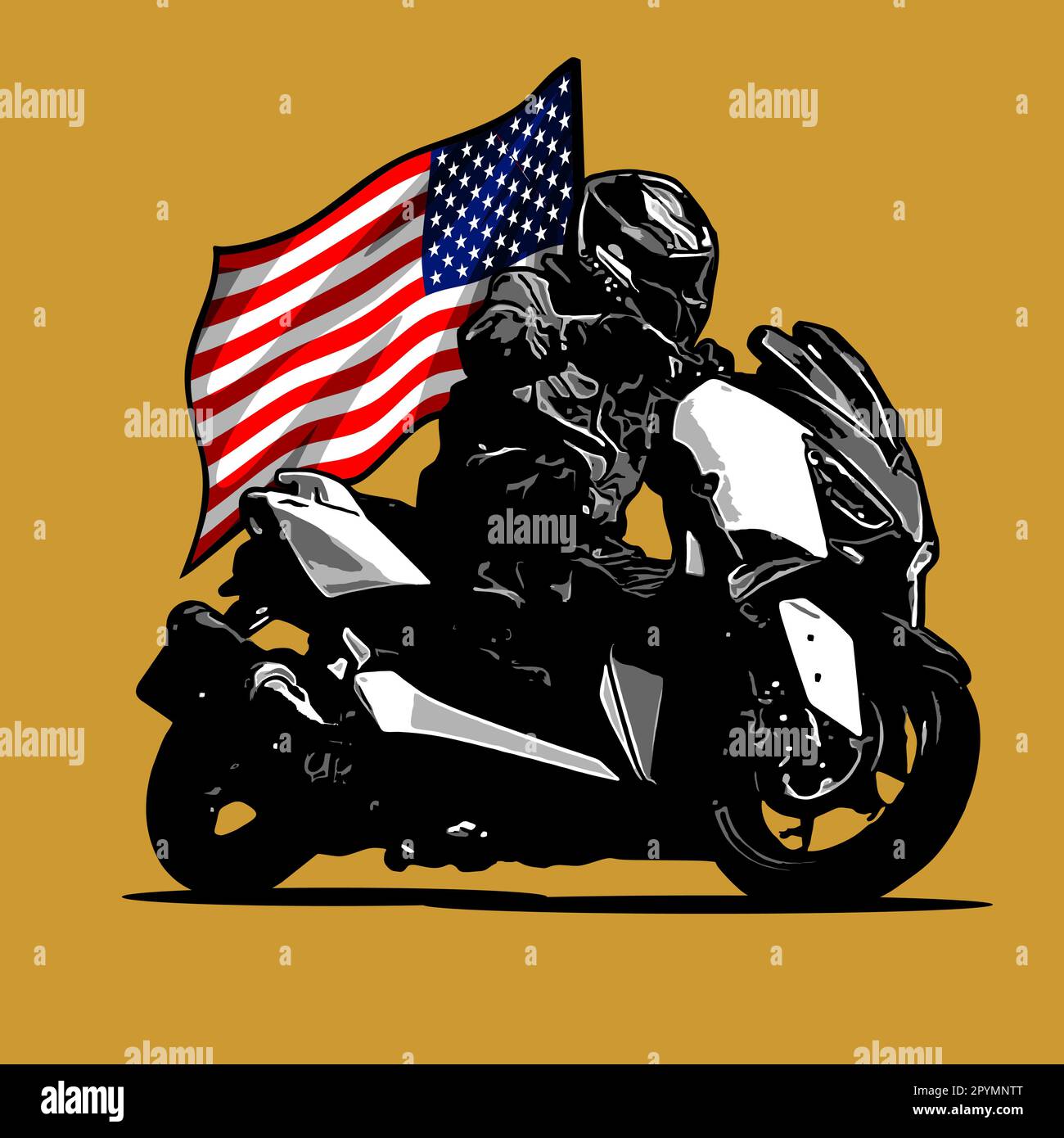 Motorcycle Graphics Of Flags Honda CRF/CR 2025 USA Flag Graphics Kit