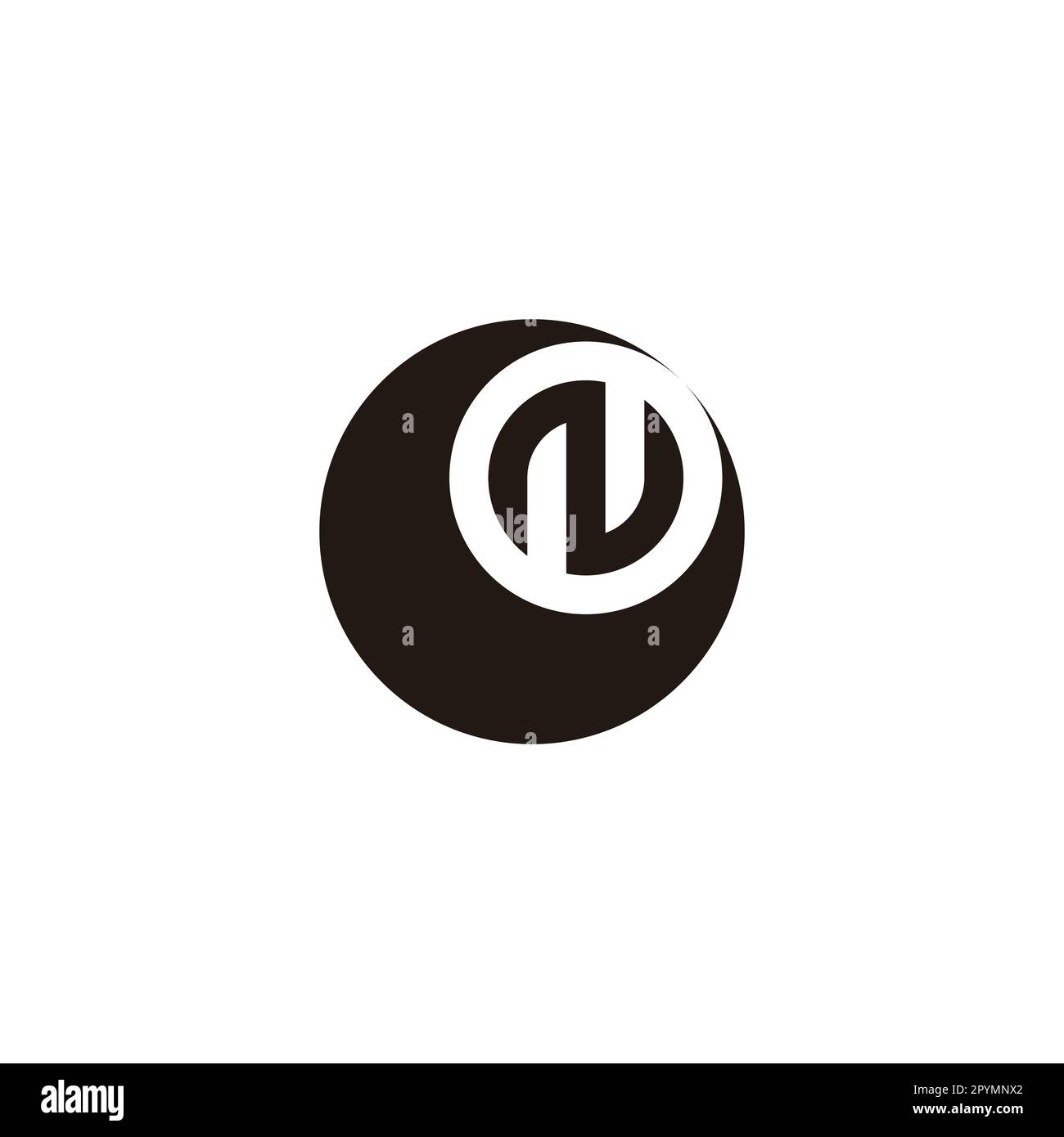 Letter N in moon, geometric symbol simple logo vector Stock Vector ...