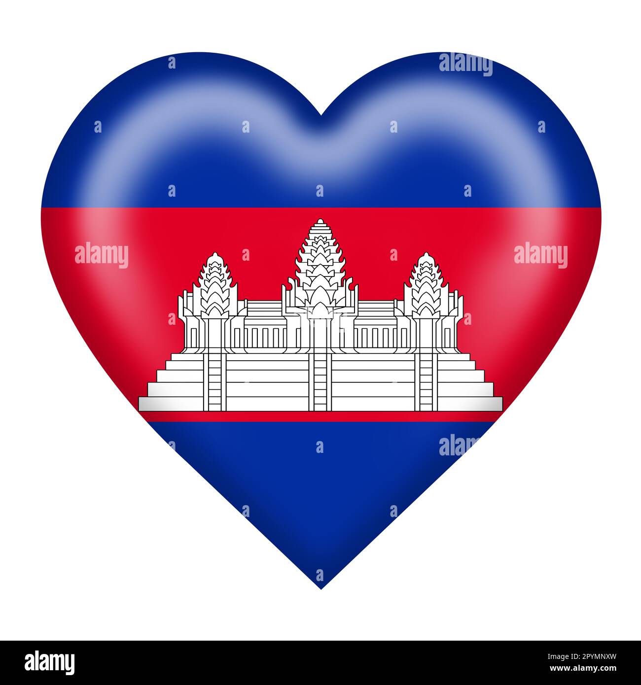 Cambodia flag heart button isolated on white with clipping path 3d illustration Stock Photo - Alamy