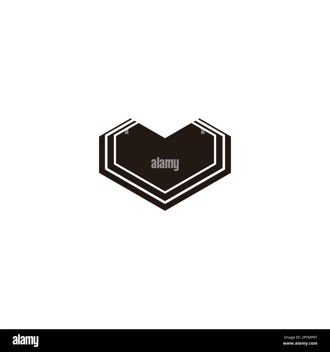 Heart, three geometric symbol simple logo vector Stock Vector Image ...