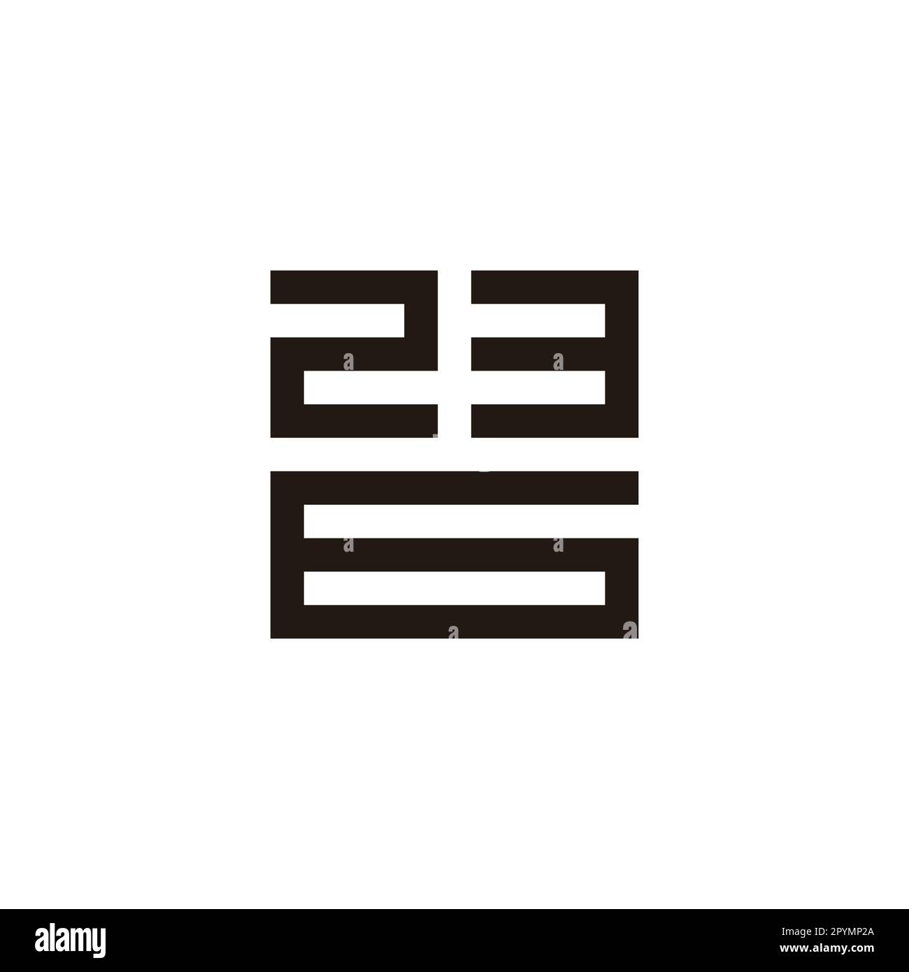 Number 2, 3 and 6 square geometric symbol simple logo vector Stock ...