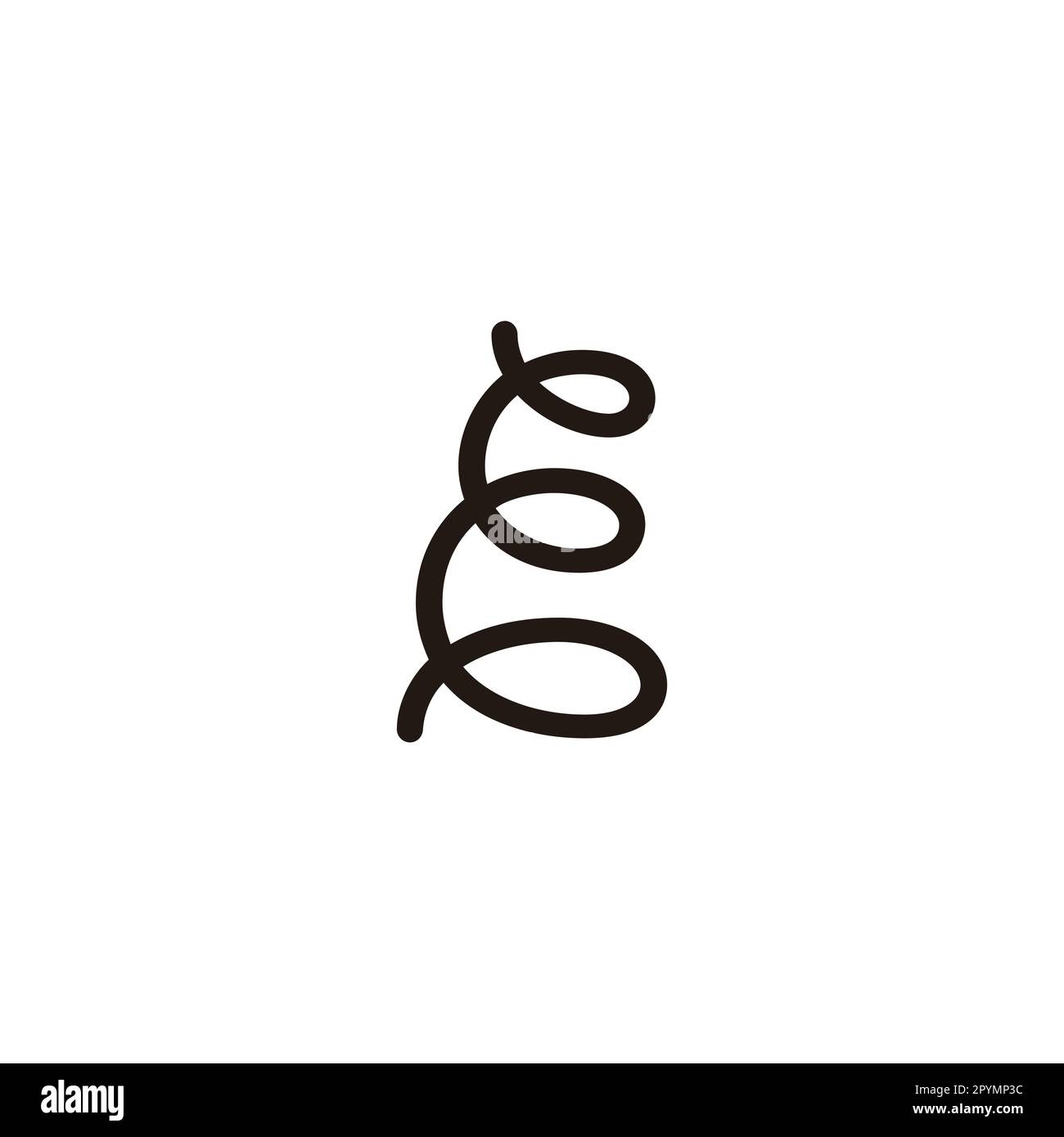 Letter E curve, line geometric symbol simple logo vector Stock Vector ...