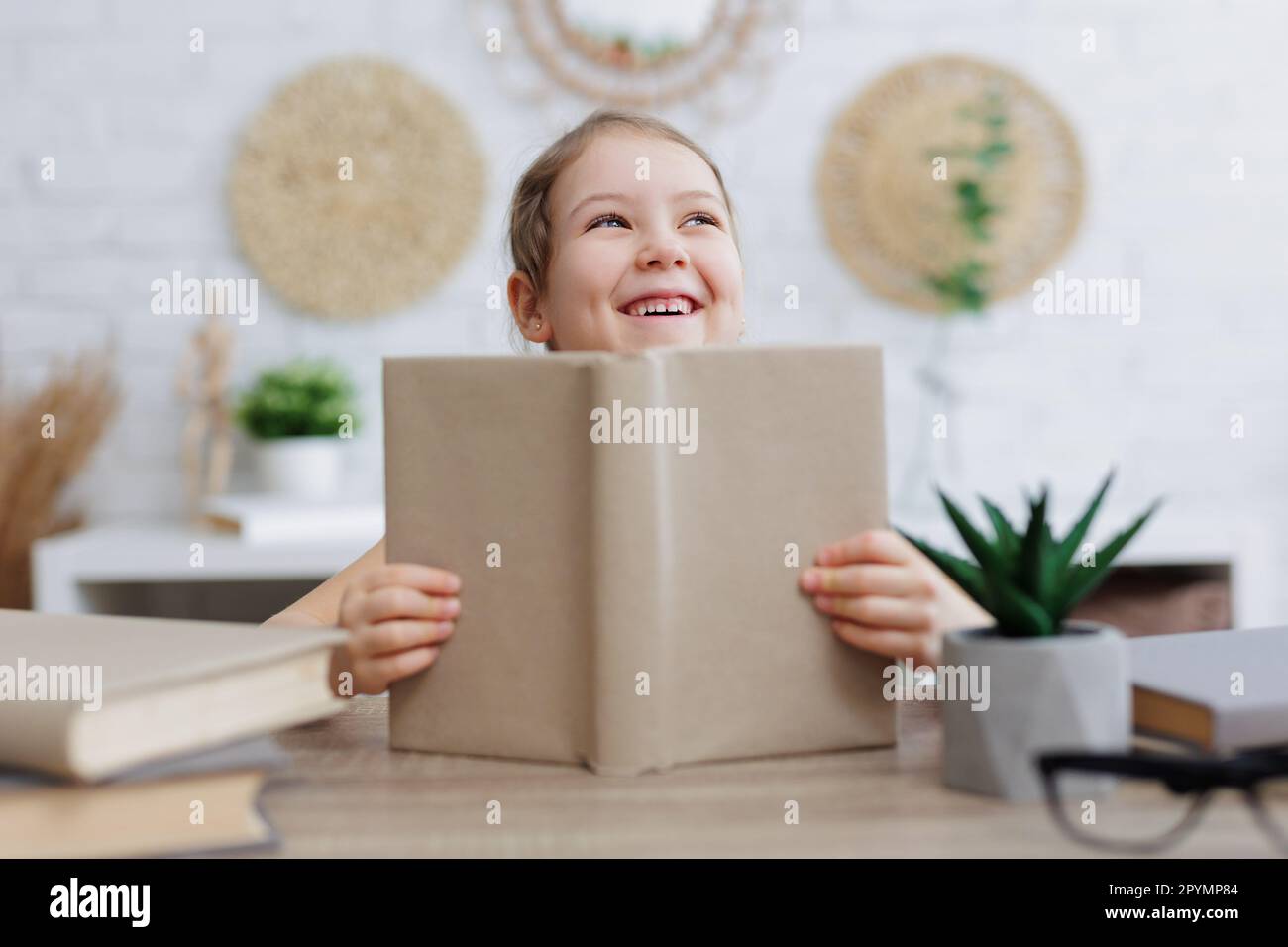 childhood, education and idea concept - happy cute little preschool ...