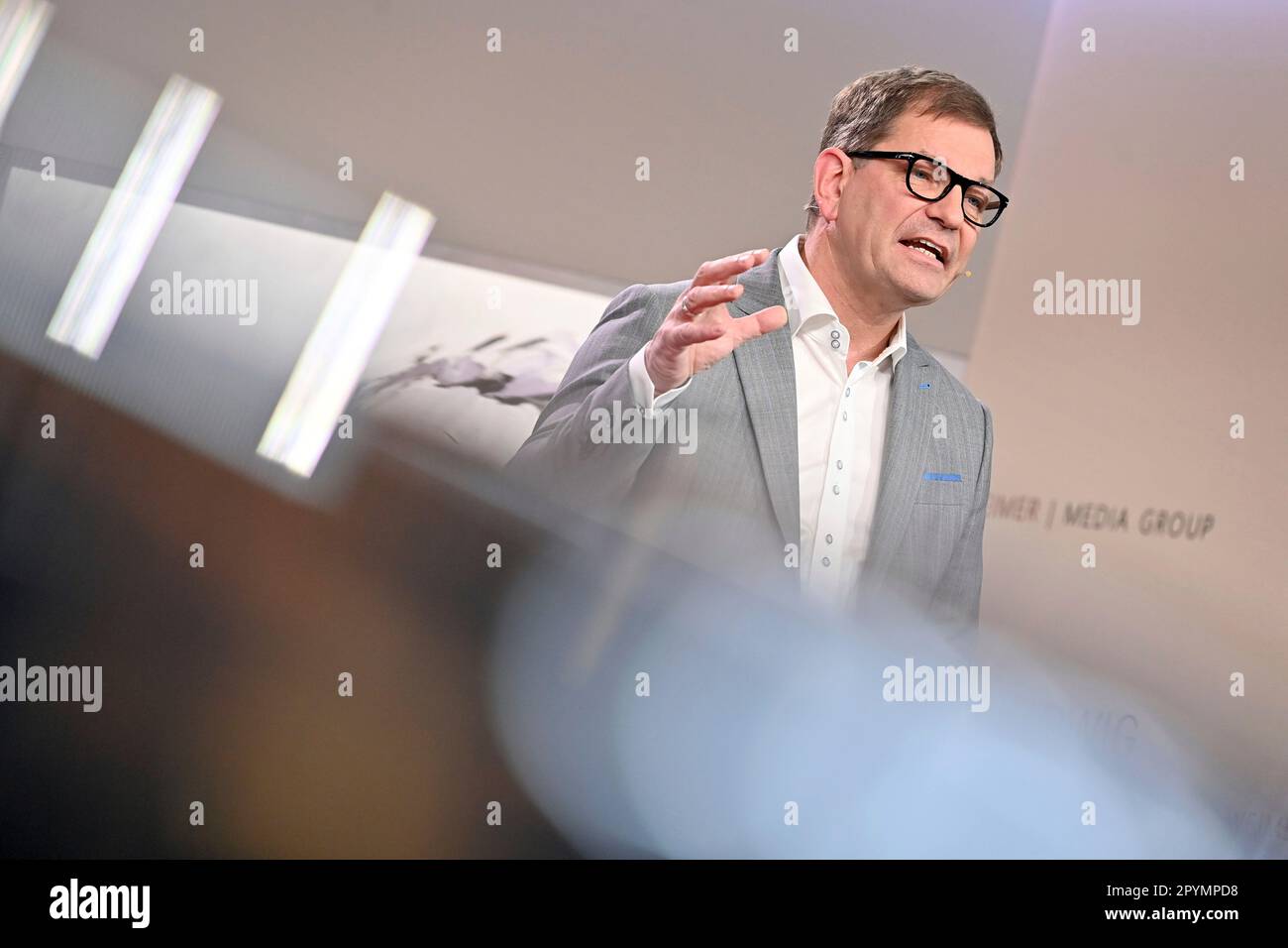Markus Duesmann, Chairman of the Management AUDI AG, gesture, single ...