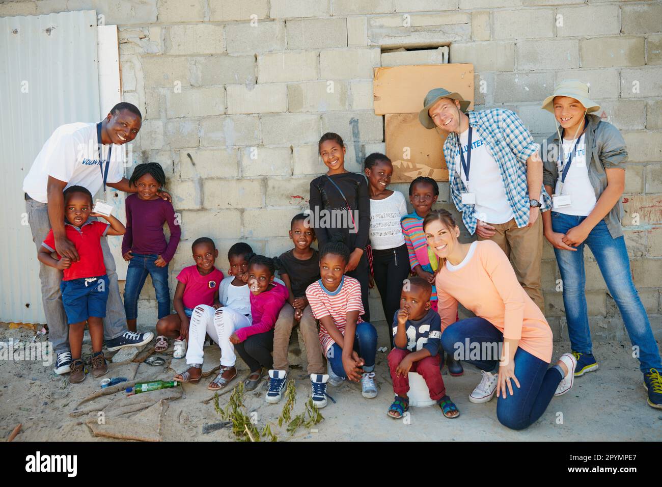 Theyre touching lives. Portrait of kids at a community outreach event ...