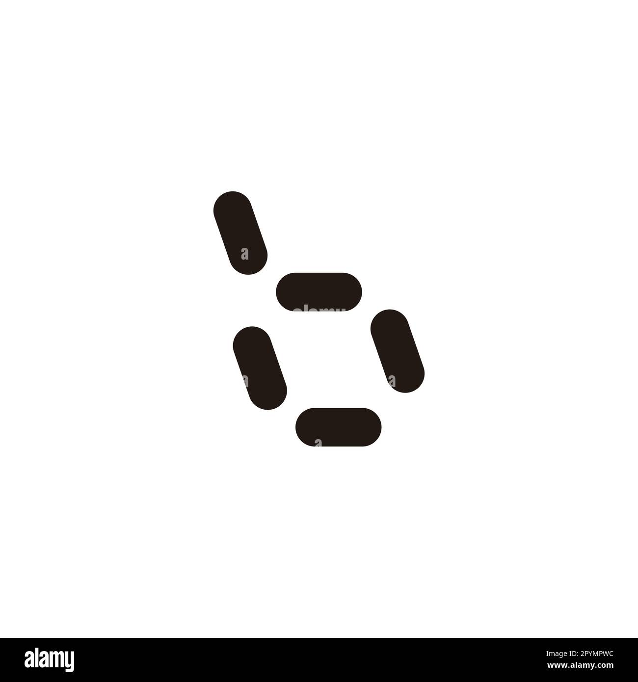 Letter b capsule, crooked geometric symbol simple logo vector Stock ...