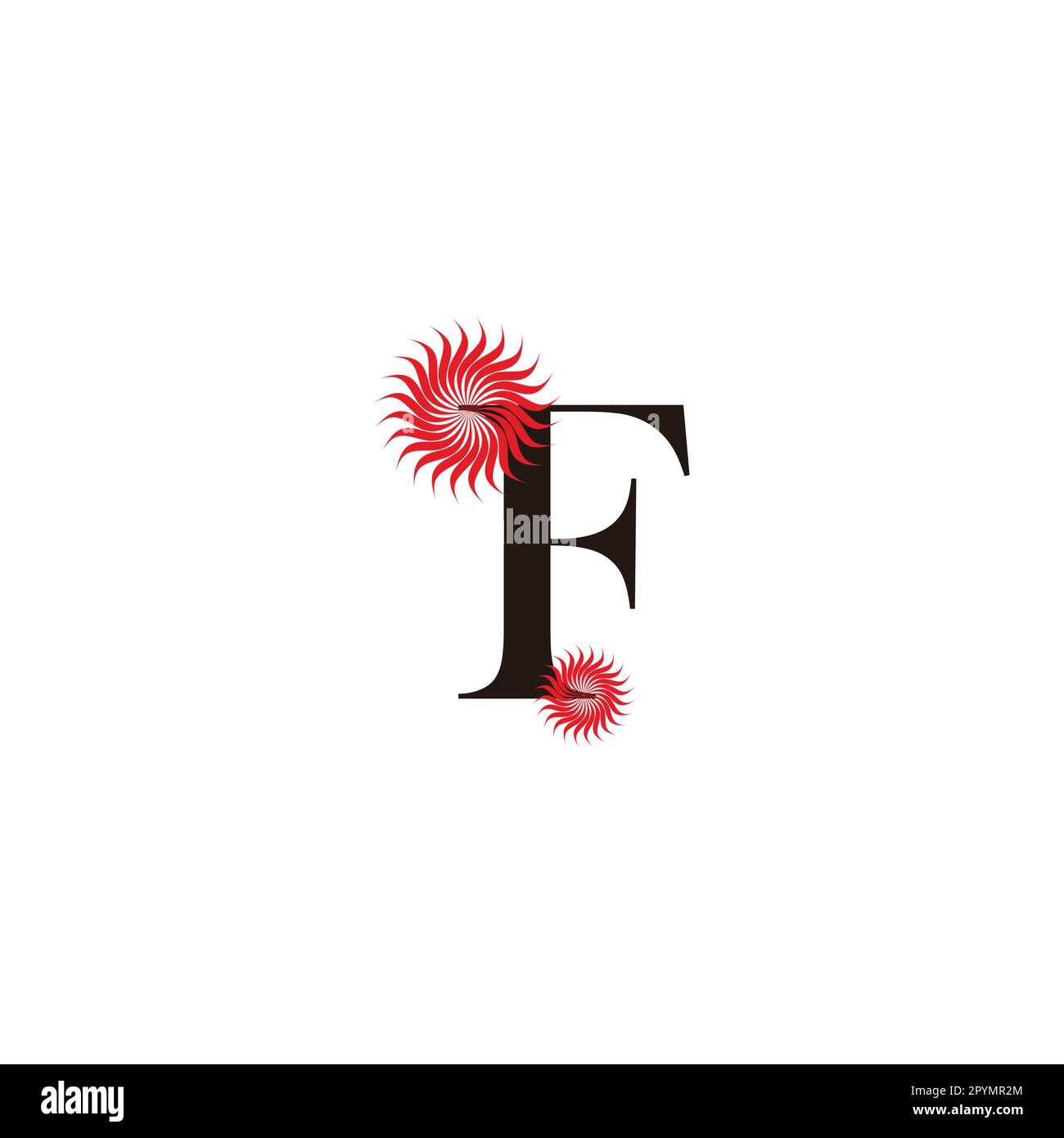 Letter F flowers geometric symbol simple logo vector Stock Vector Image ...